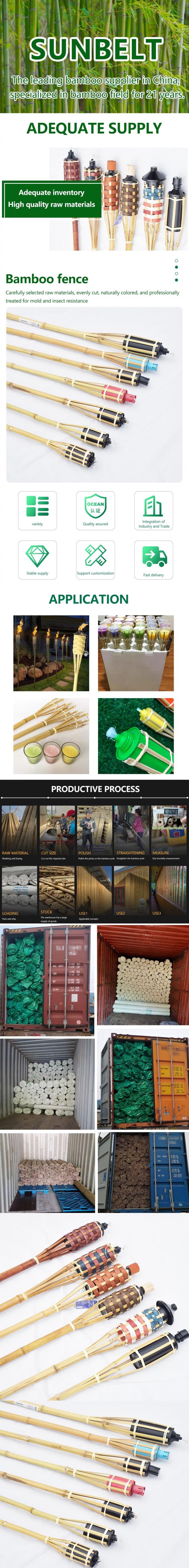 180cm Natural Bamboo Torch Bamboo Tiki Torches For Garden Lighting Luau ...