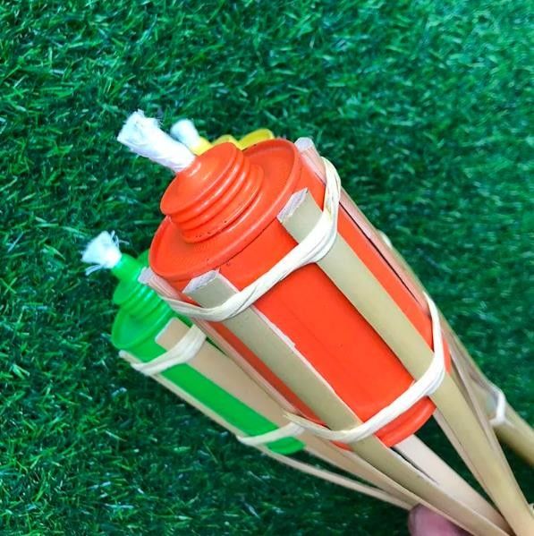 Yard Deck Decoration Outdoor Natural Bamboo Torch Bamboo Tiki Torch
