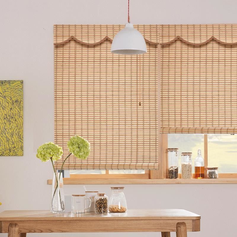Daylight Window Blinds Colorful Pleated Bamboo Roller Sun Shade For ...