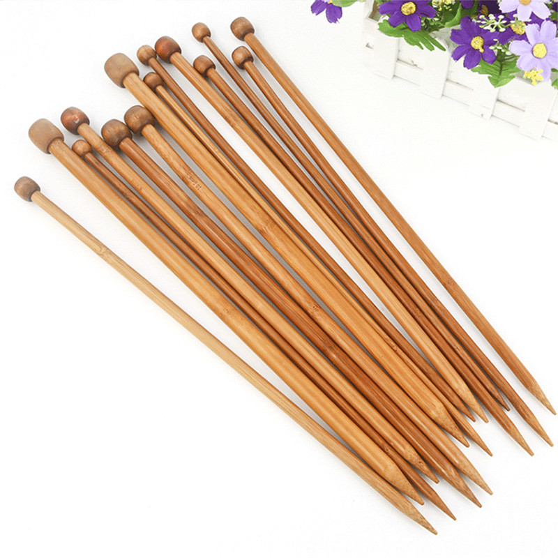Carbonized Bamboo Knitting Needles Single Head Knitting For Warm Scarf ...
